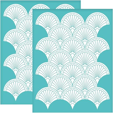 Pcs X Inch Fan Art Decorate Self Adhesive Silk Screen Printing Stencil Fan Shape Silk