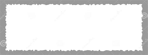 Jagged Piece Of Paper White Rectangle Shape With Rough Edges Blank