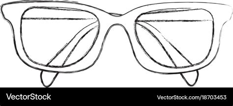 Sketch Draw Glasses Cartoon Royalty Free Vector Image