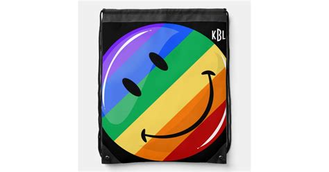 Glossy Round Smiling Gay Lgbt Pride Flag Drawstring Bag Zazzle