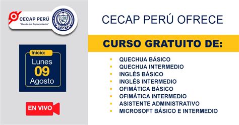 CECAP PERÚ Ofrece Cursos Virtuales Gratuitos Quechua Ingles
