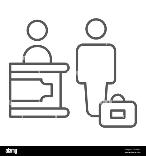 Check In Thin Line Icon Hotel And Service Reception Sign Vector