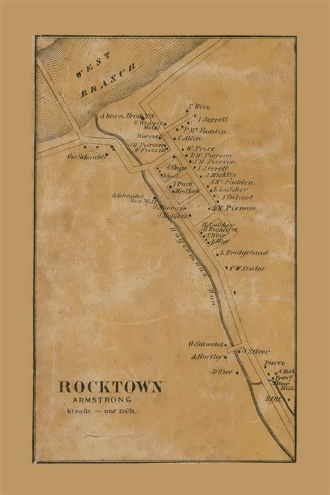 Rocktown Village Armstrong Township Pennsylvania 1861 Old Town Map