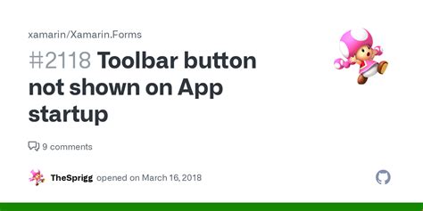 Toolbar Button Not Shown On App Startup · Issue 2118 · Xamarinxamarin