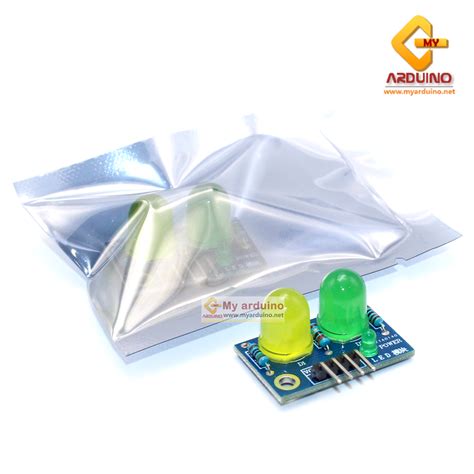 Led Module ไฟแสดงสถานะ 2 ดวง 10mm สีเหลือง สีเขียว ขาย Arduino อุปกรณ์ Arduino คุณภาพดี ราคา