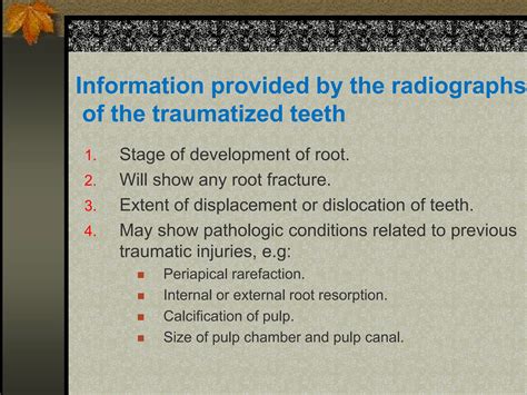 Traumatic Injuries Of The Teeth Paediatric Dentistry Ppt