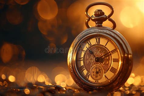 Old Analog Vintage Clock Marks The Passage Of Time Background With Copy Space Stock