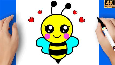 Очень просто Как нарисовать пчелу — Рисунок милой пчелы — Легкие рисунки Youtube