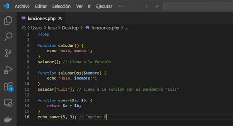 Introducción A La Programación Php Funciones Y Procedimientos Profeluisfagundez