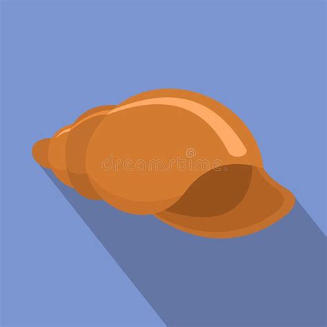 Small Shell Icon Flat Style Stock Vector Illustration Of Aquatic