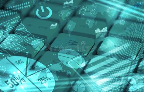 keyboard with glowing cloud technology icons stock image image of