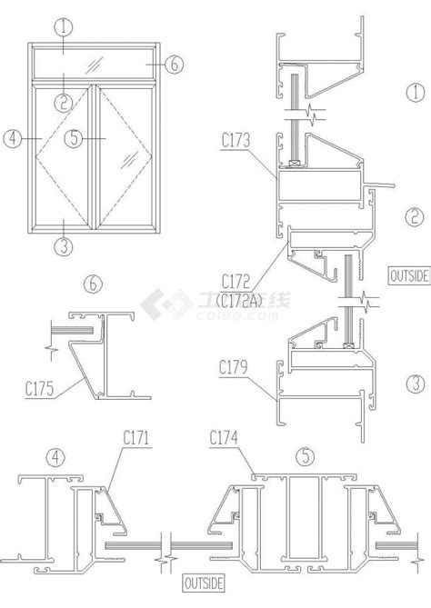 15套金属门窗结构设计cad图纸 土木在线