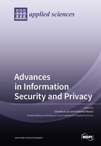 advances in information security and privacy mdpi books