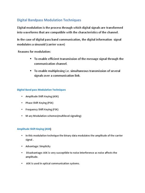 digital bandpass modulation techniques 2018 pdf modulation