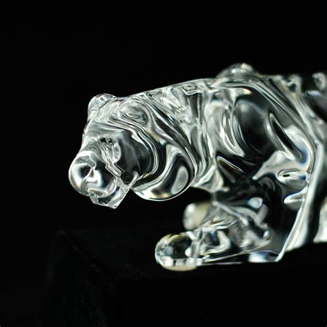 Vintage Baccarat Crystal Tiger Figurine Etsy