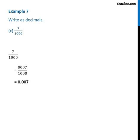Question C Chapter Class Write As Decimals