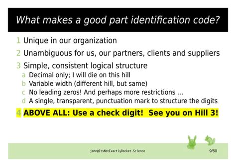 Part Numbering And Id Codes General Considerations And Check Digits Ppt