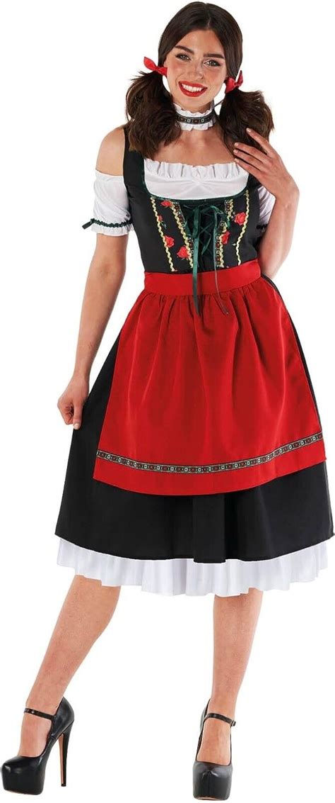 Women`s Sexy Bavarian Beer Maiden Girl Costume Oktoberfest Dirndl Dress
