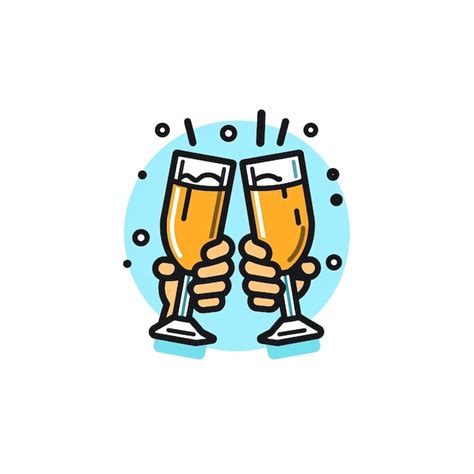 Cheers Icon Celebration And Party Symbol Art Logo Illustration