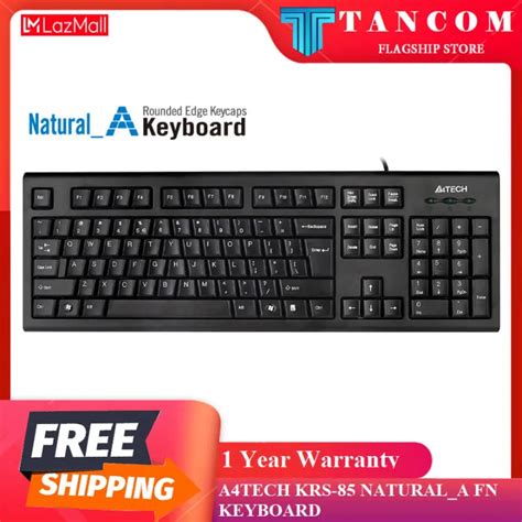 A4tech Krs 85 Natural A Fn Usb Keyboard Black Lazada Ph