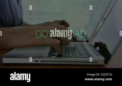 Download Label Emerging Causing Green Glitch While Hands Tapping Laptop Keyboard Starting
