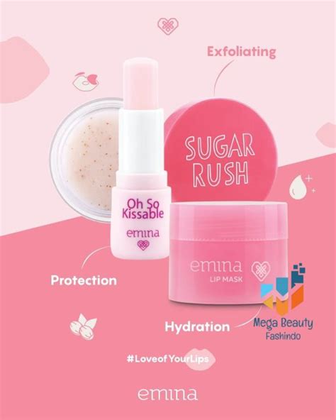 Emina Lip Mask 9g Sugar Rush Lip Scrub 42gr Oh So Kissable Tinted