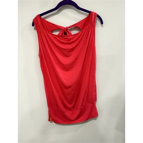 Athletic Lola Lole Tie Back Yoga Tank Top Athleisure Cut Out Red Sporty