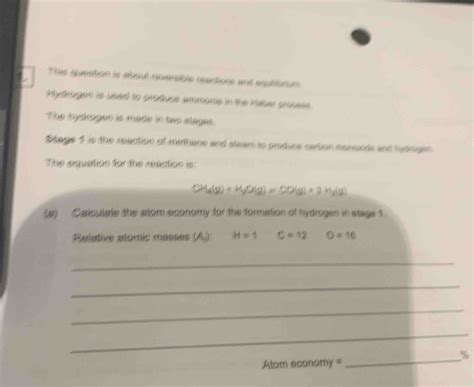 Solved This Queation Is About Reversible Reactions And Equilibrium
