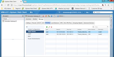 Nsx For Vsphere Add Floating Static Routes To Nsx Edge Via Rest Api