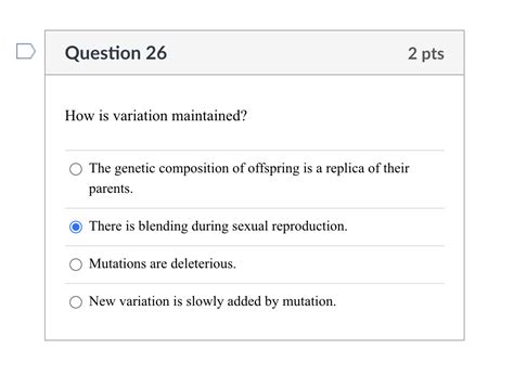 Solved How Is Variation Maintained The Genetic Composition