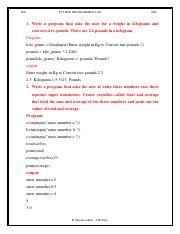 Python Programming Weight Conversion Number Manipulation More Course Hero