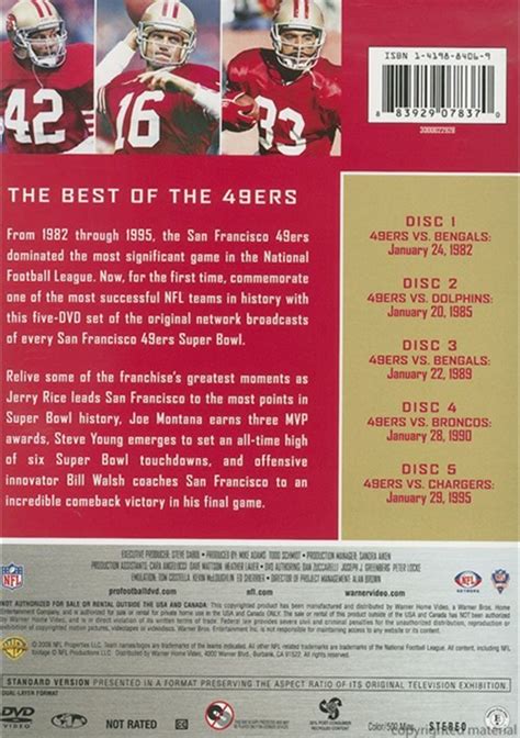 Nfl San Francisco 49ers 5 Greatest Games Super Bowl Victories Dvd