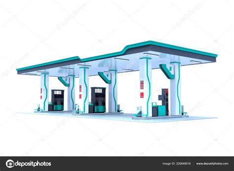 Gas Station Canopy Render Stock Illustration By ©falcone711 320648916