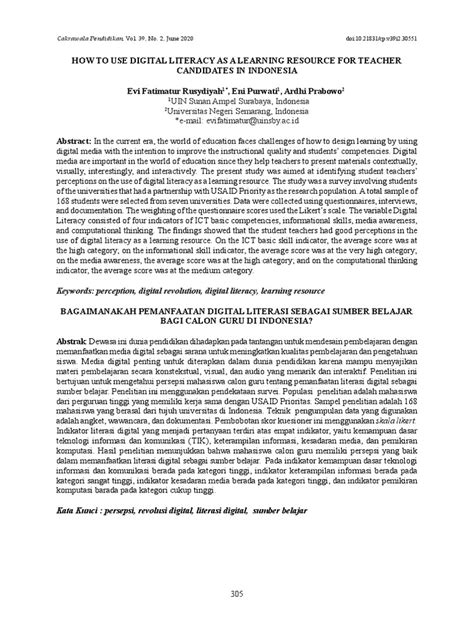 How To Use Digital Literacy As A Learning Resource For Teacher Pdf