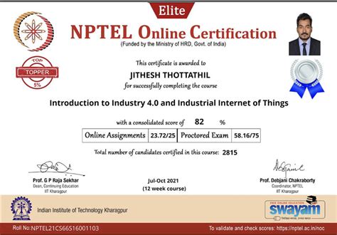 Jithesh Thottathil On Linkedin Upskilling Iitkharagpur Nptel 12