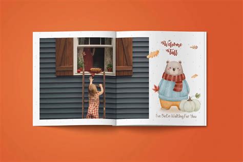 آلبوم دیجیتال کودک لایه باز فتوشاپ کودک با تم خرس های پاییزی کد 25166