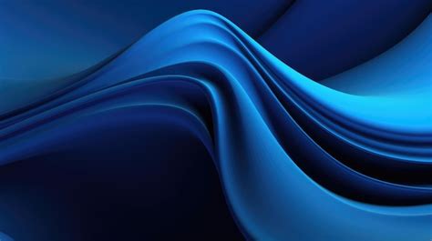 Premium Ai Image Flowing Dark Blue Curve Shape With Soft Gradient Abstract Background