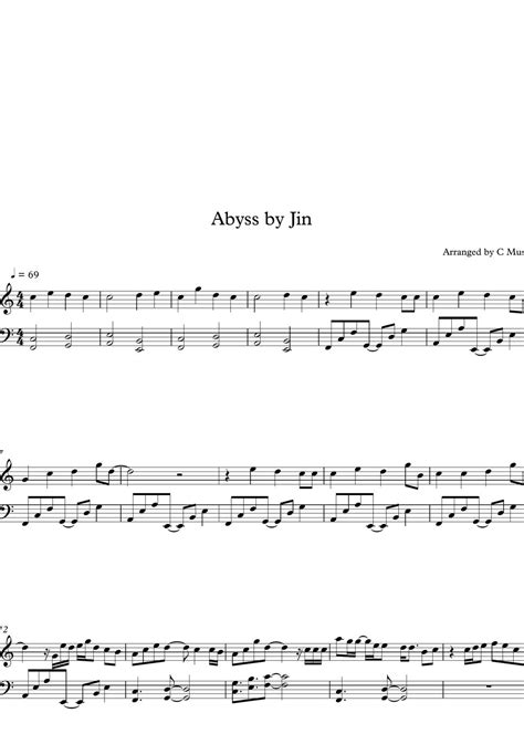Bts Jin 진 Abyss Bts 방탄소년단 防彈少年團 Sheet By C Music