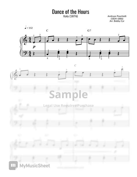 Amilcare Ponchielli Dance of the Hours Piano Solo 악보 by Piano Notion