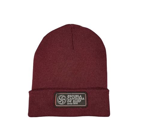 Ecs Wool Hat With Maroon Patch Cantabrian Surf School Wool Hats