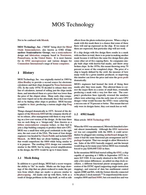 Mos Technology Pdf Digital Electronics Microcomputers