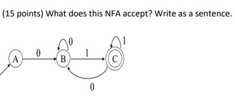 Solved 15 Points What Does This Nfa Accept Write As A