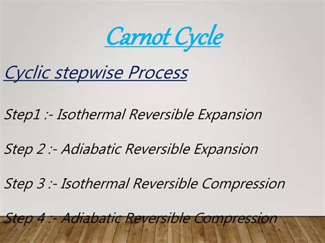 Carnot Cycle Thermodynamics Pptx