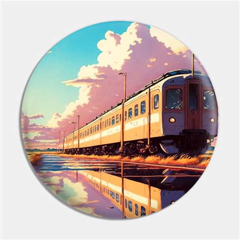 Retro Anime Style Old Japanese Train Anime Pin Teepublic