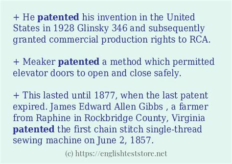 Sentence Example Of Patented Englishteststore Blog