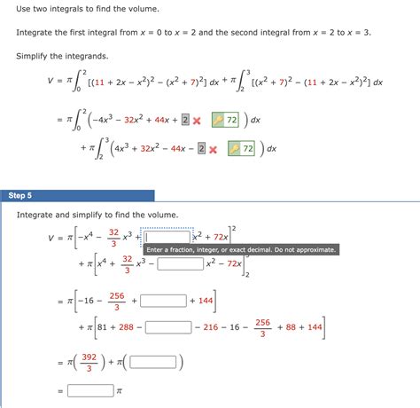 Solved Use Two Integrals To Find The Volume Integrate The