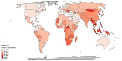 Global Map Of Prevalence Of Latent Tb Infection Median Estimated Download Scientific Diagram