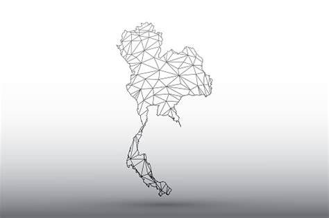 タイ地図ベクトル黒幾何学接続線を明るい背景の図意味強いネットワーク上の三角形を使用しての 3dのベクターアート素材や画像を多数ご用意