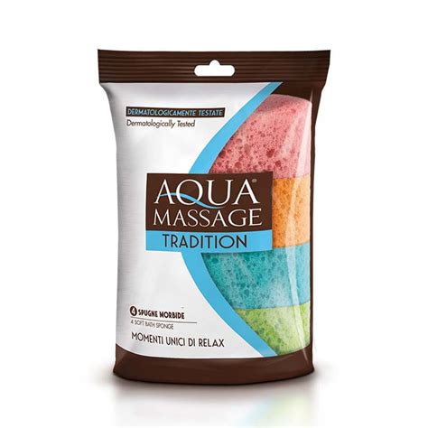 Aqua Massage Tradition Fürdőszivacs Családi Kiszerelés 4db