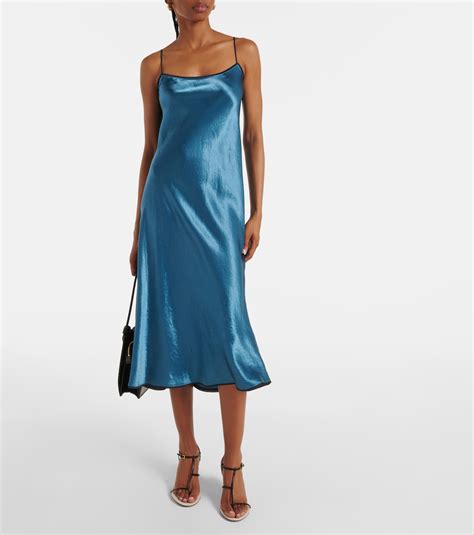Satin Slip Dress In Blue Vince Mytheresa